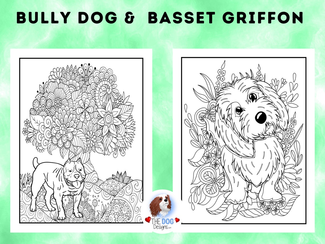 Cute Dog Breed Coloring Book Pages and Printable Sheets | Dogs With ...