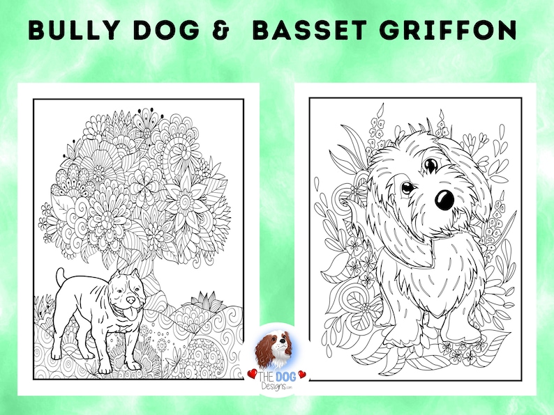 Cute Dog Breed Coloring Book Pages and Printable Sheets | Dogs With ...