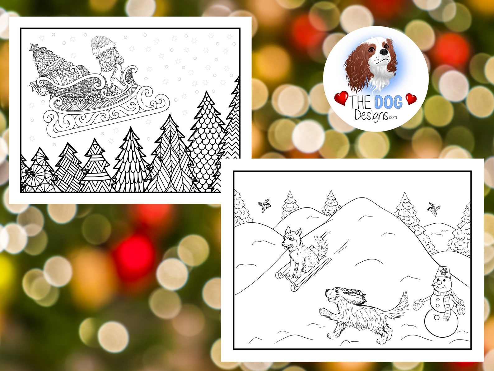 Christmas and Holiday Dog Breed Coloring Book Pages and Printable ...