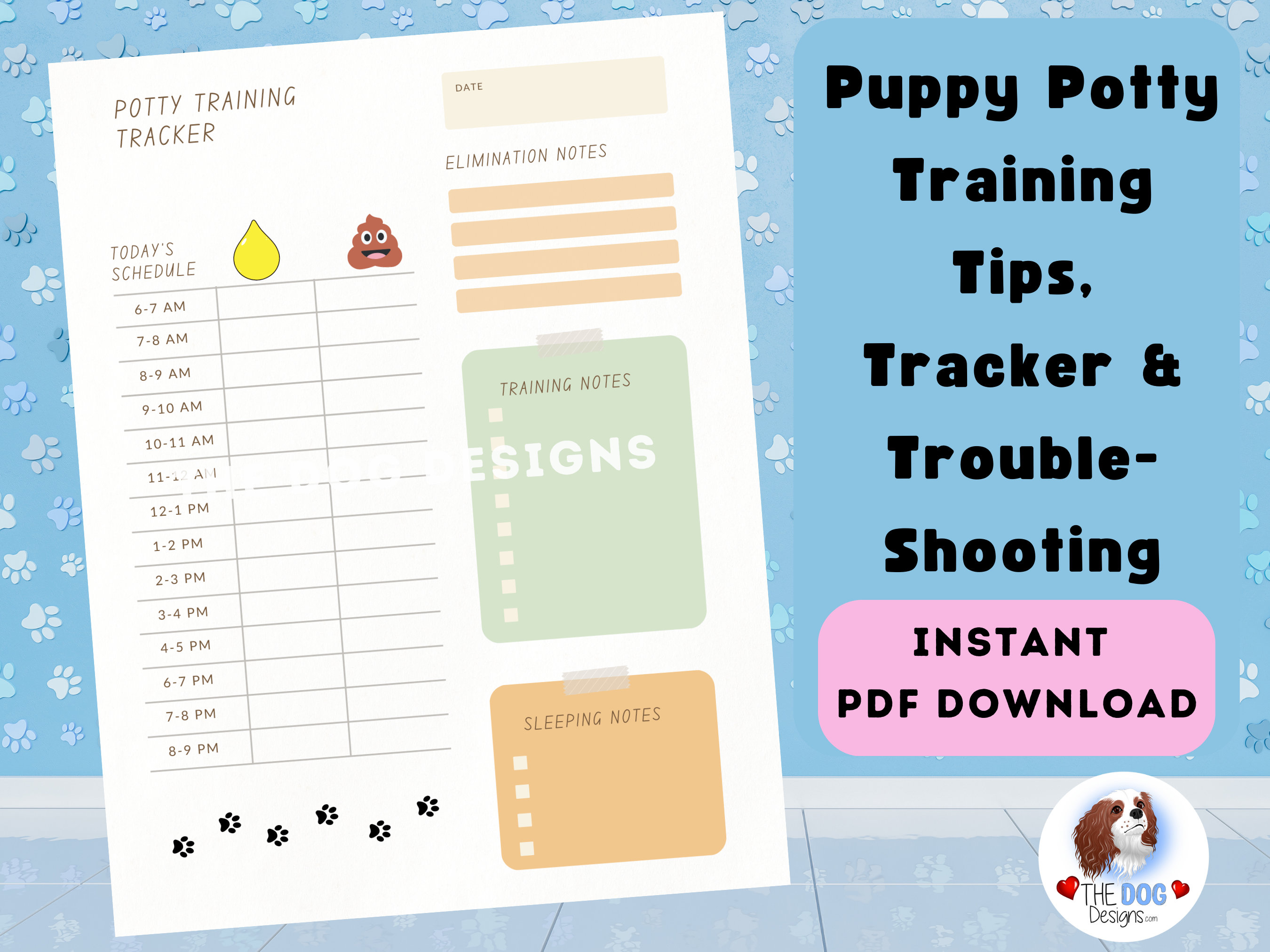 New Puppy Potty Training Log, E-book, Tips, and Dog Potty Training ...