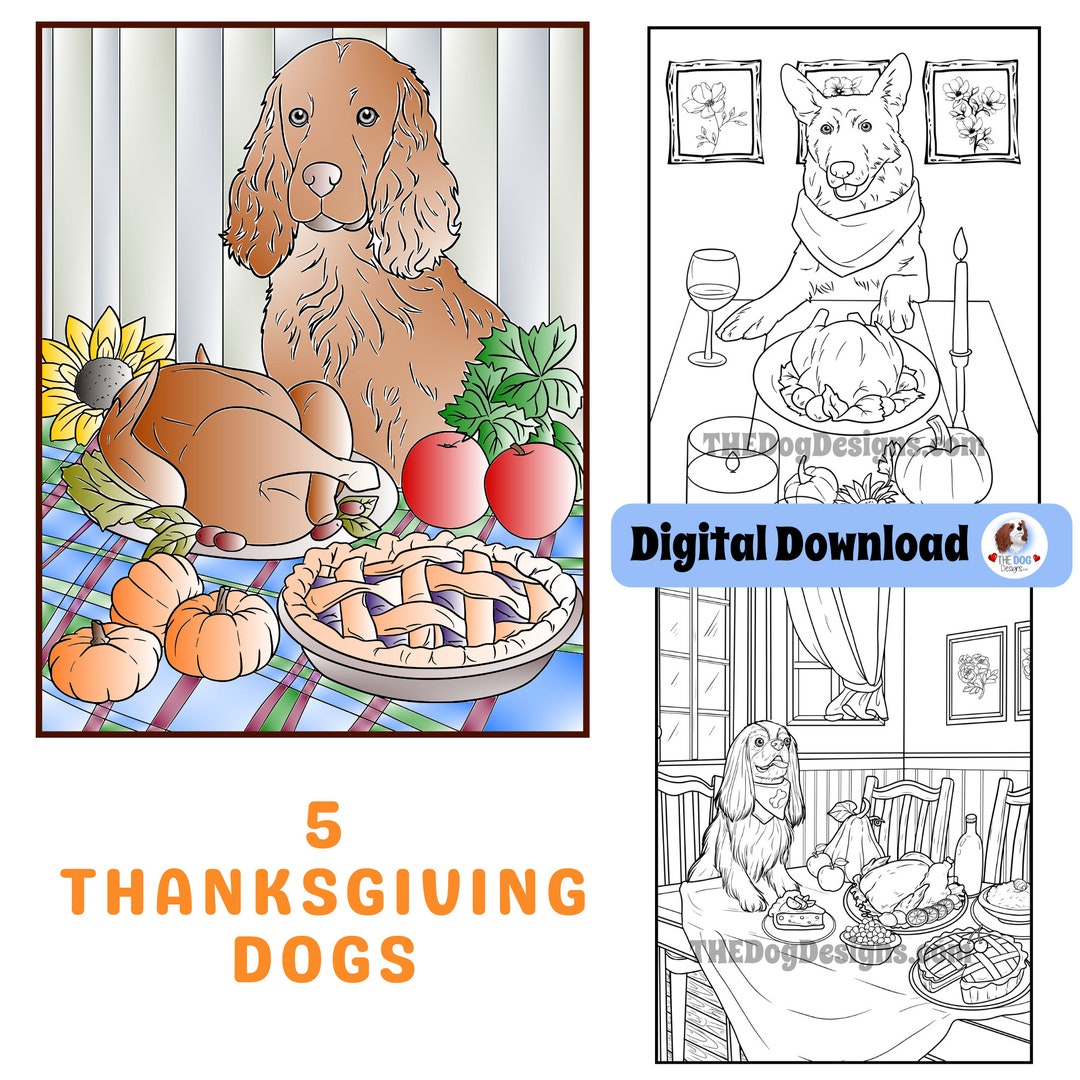 5 Adult Thanksgiving Dog Coloring Pages Printable Coloring Pages for ...