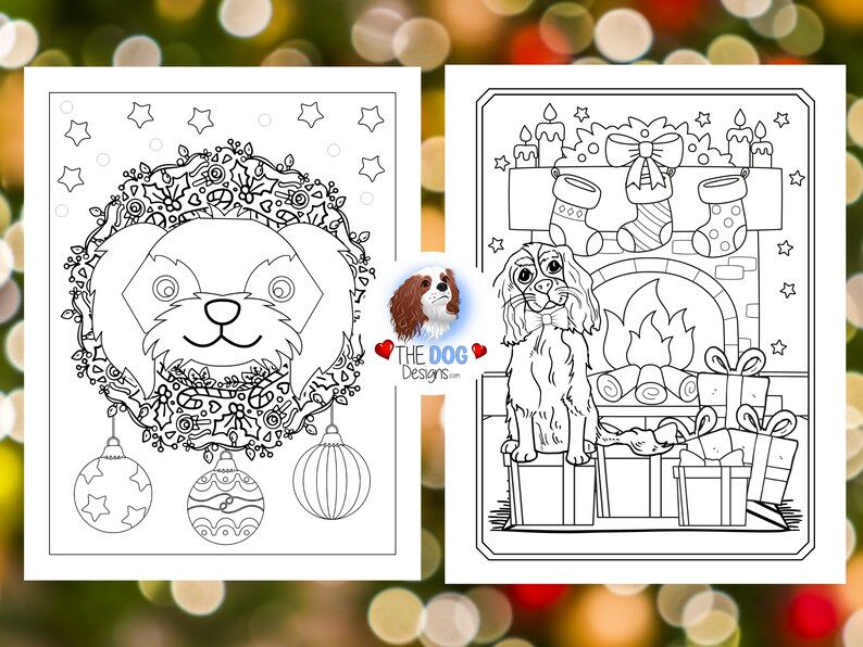Christmas and Holiday Dog Breed Coloring Book Pages and Printable ...