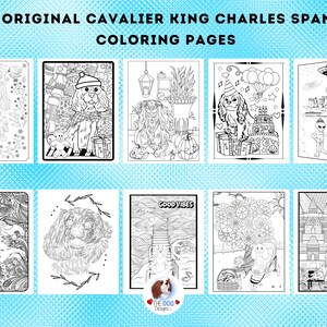 Cavalier King Charles Spaniel Adult Coloring Book Pages Vol. 2| Dog ...