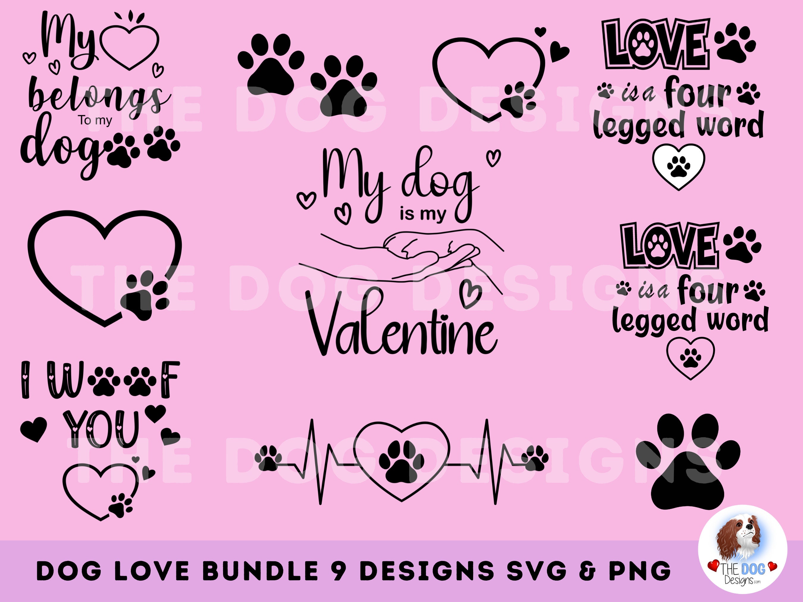 Dog Lover Quote SVG, PNG Bundle, Paw Print, Dog Paw Heart, Pawprint ...