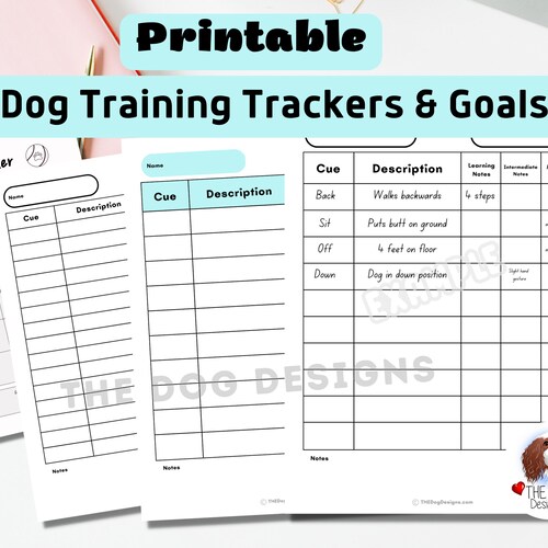 Dog Training Log Planner Tracker Bundle Printable Puppy - Etsy