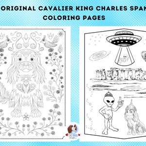 Cavalier King Charles Spaniel Adult Coloring Book Pages Vol. 2| Dog ...