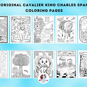 Cavalier King Charles Spaniel Adult Coloring Book Pages | Dog Colouring ...
