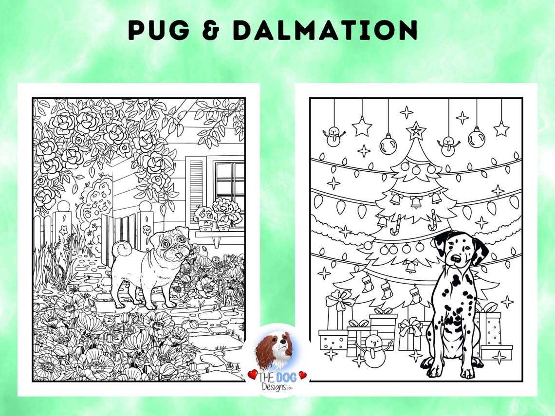 Cute Dog Breed Coloring Book Pages and Printable Sheets Dogs - Etsy