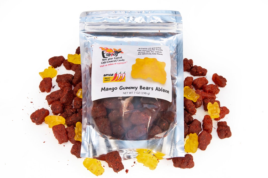 Spicy Chili Mango Gummy Bears: Low Sodium Mexican Candy - Etsy