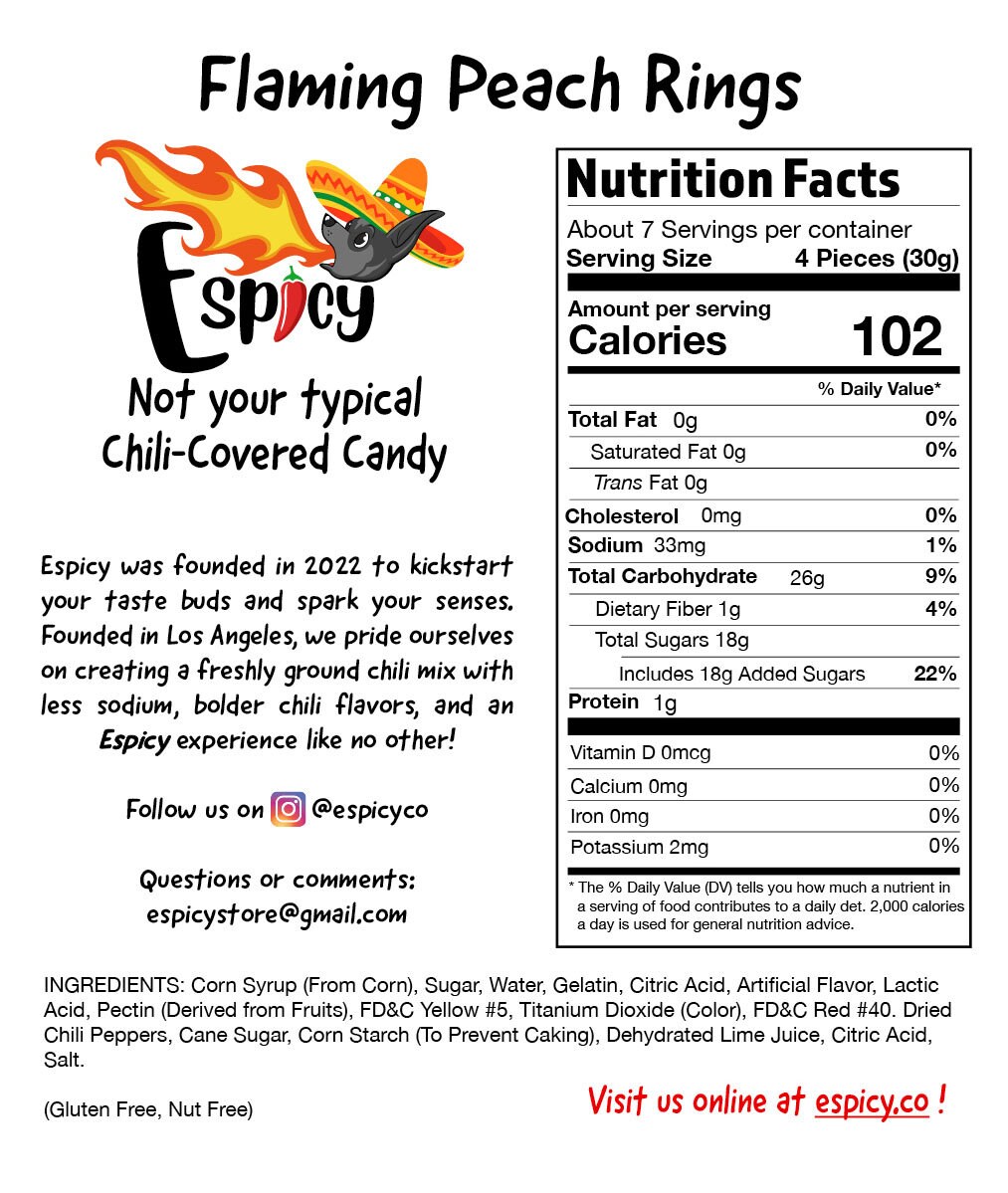 Spicy Chili Covered Sampler Pack Peach Watermelon Green Apple Pineapple ...