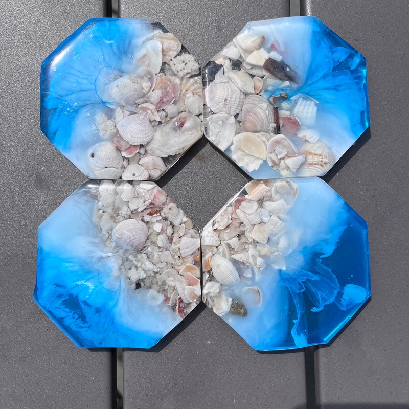 Seashell Coasters - Etsy