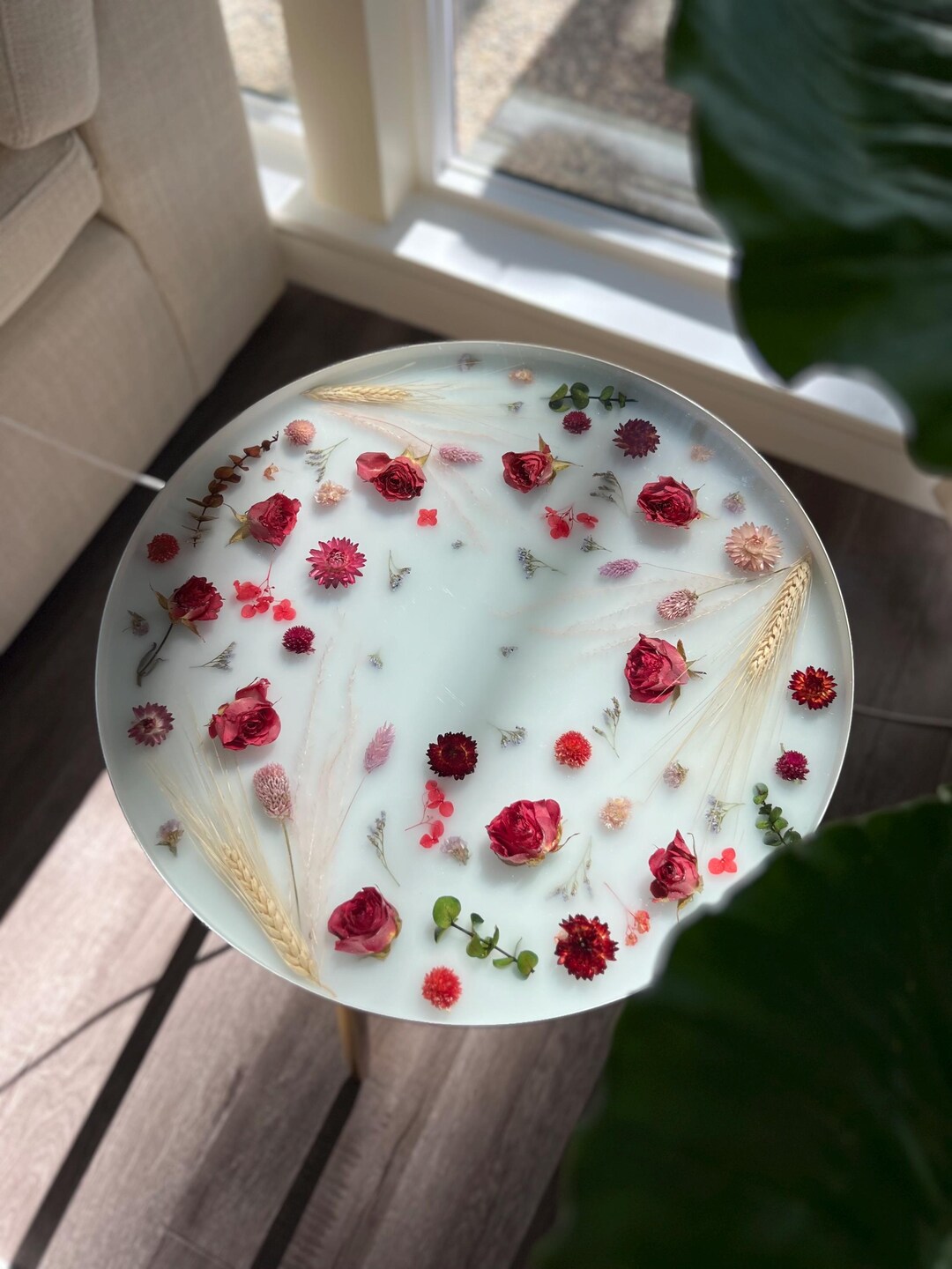 Epoxy Coffee Table, Side Table Floral Handcrafted Epoxy Small Table - Etsy