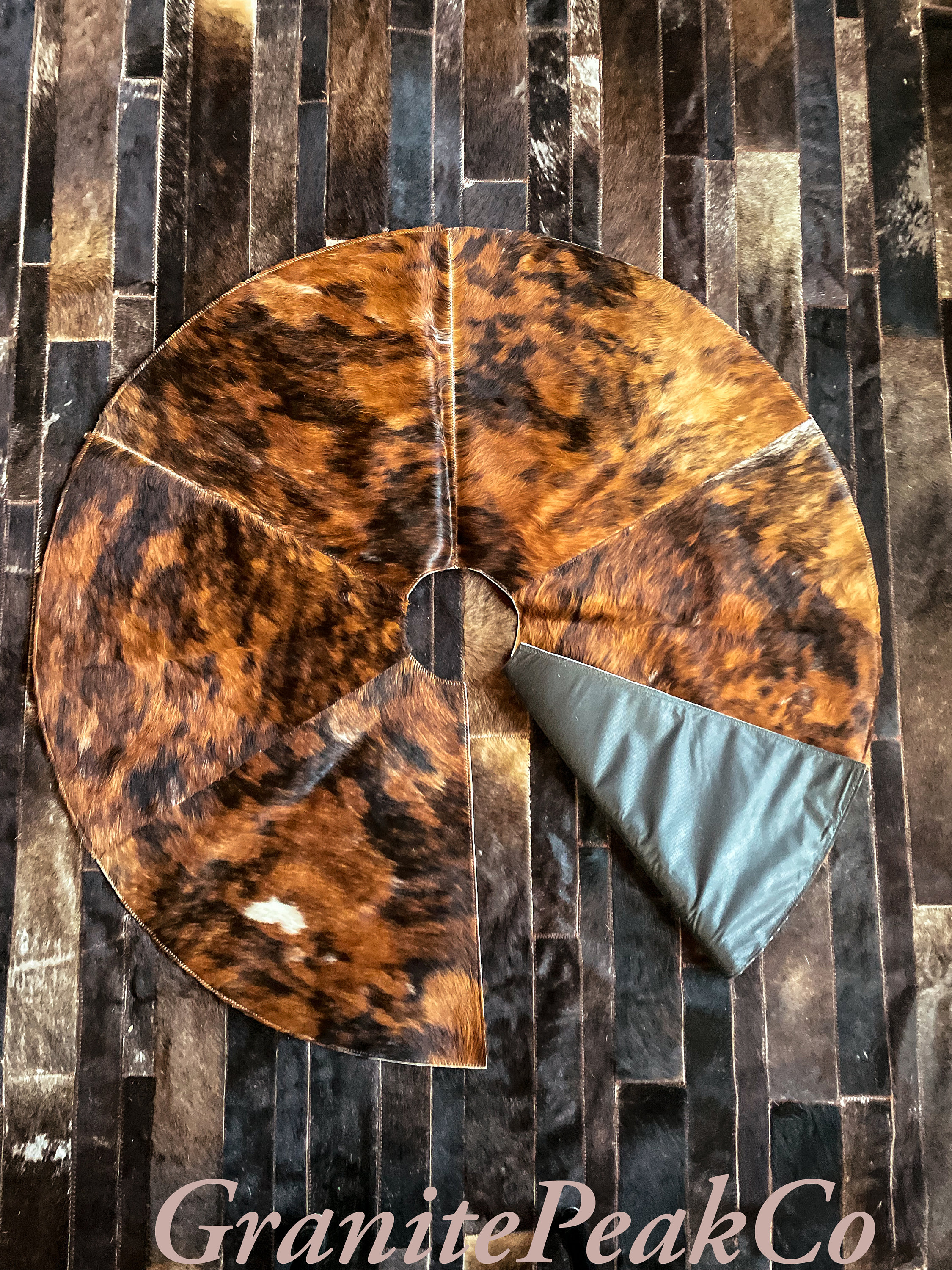 100% Real Cowhide Tri Color Tree Skirt Holiday Tree Skirt - Etsy