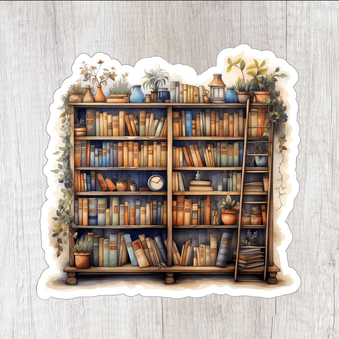 Book Shelf Sticker in Watercolor Style | Bookish Sticker | Reading ...