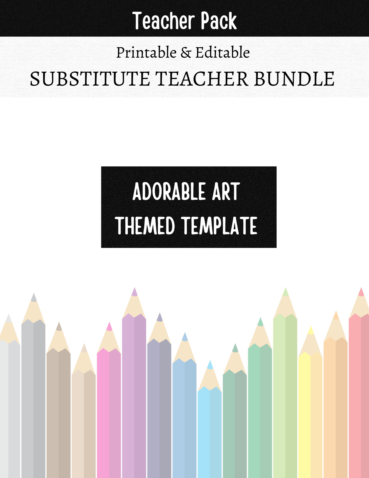 Substitute Teacher Binder Bundle- Art Theme - Etsy