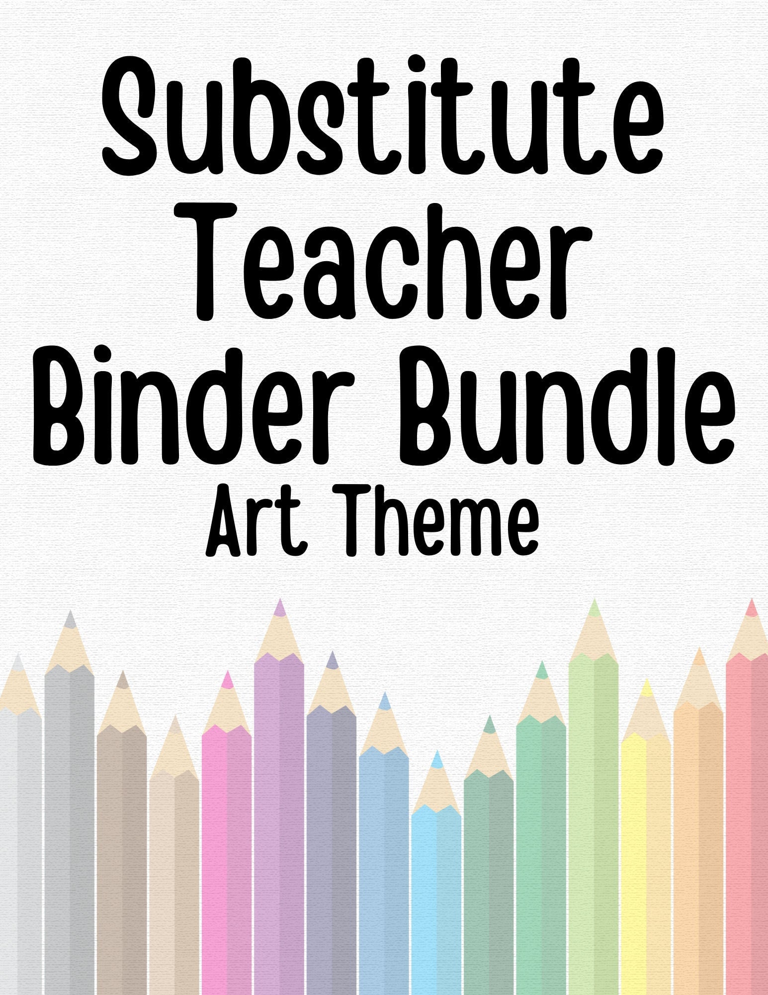 Substitute Teacher Binder Bundle Art Theme - Etsy