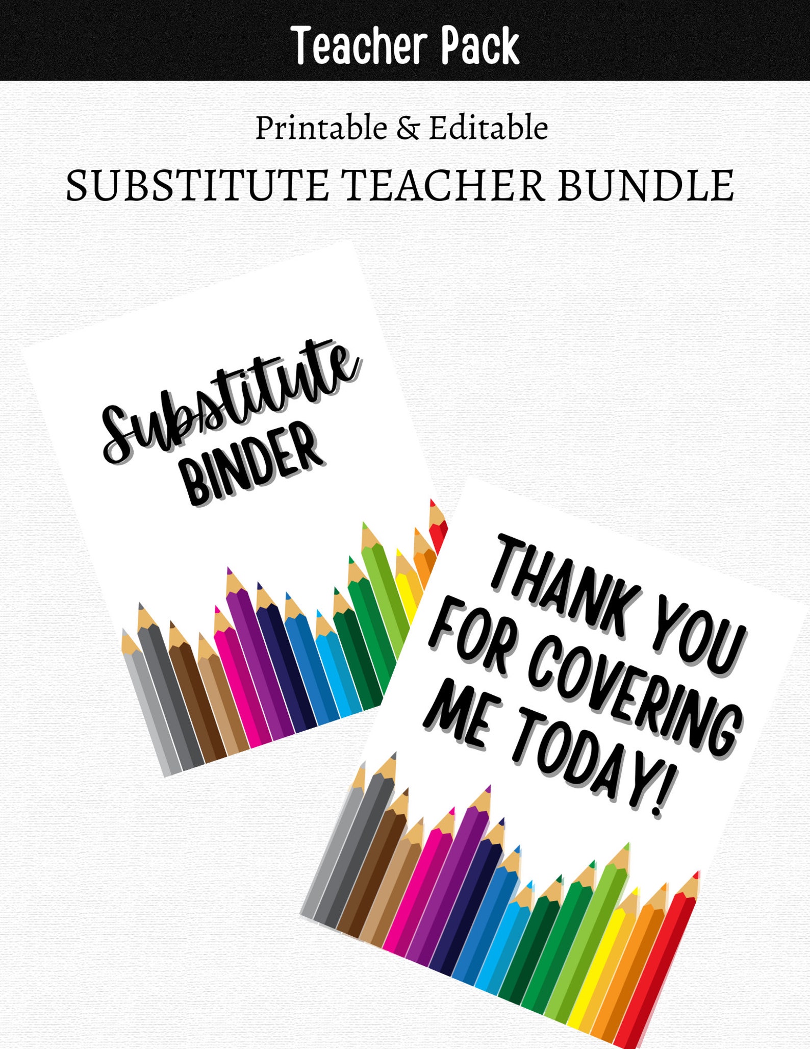 Substitute Teacher Binder Bundle Art Theme - Etsy