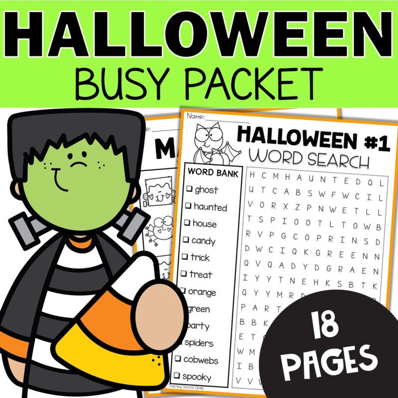 Halloween Activity Sheet 2nd Grade - Etsy