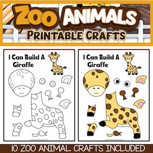 Zoo Animal Printable Crafts Scissor Skills Cutting Paper Animals ...