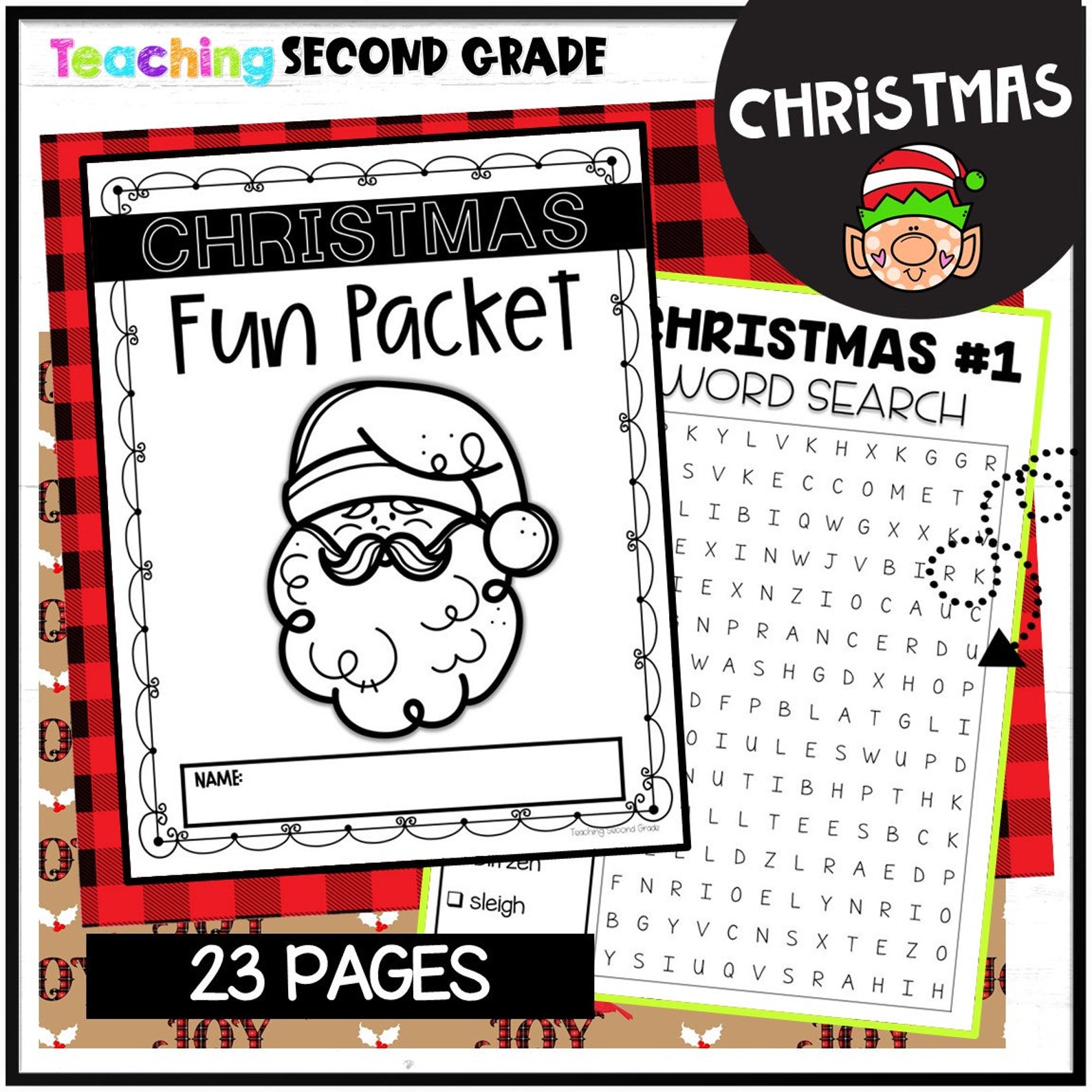 Christmas Fun Packet for Kids | 1st-2nd Grade Worksheets | Math, ELA ...