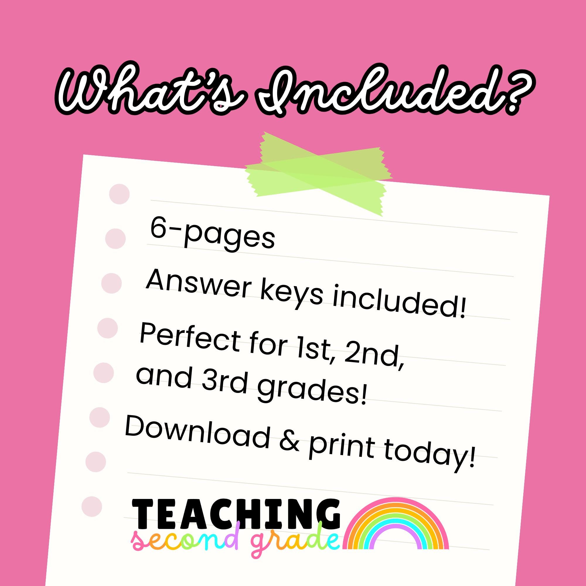 Farm Color by Number Printable Math Activities for 1st 2nd 3rd Grade ...