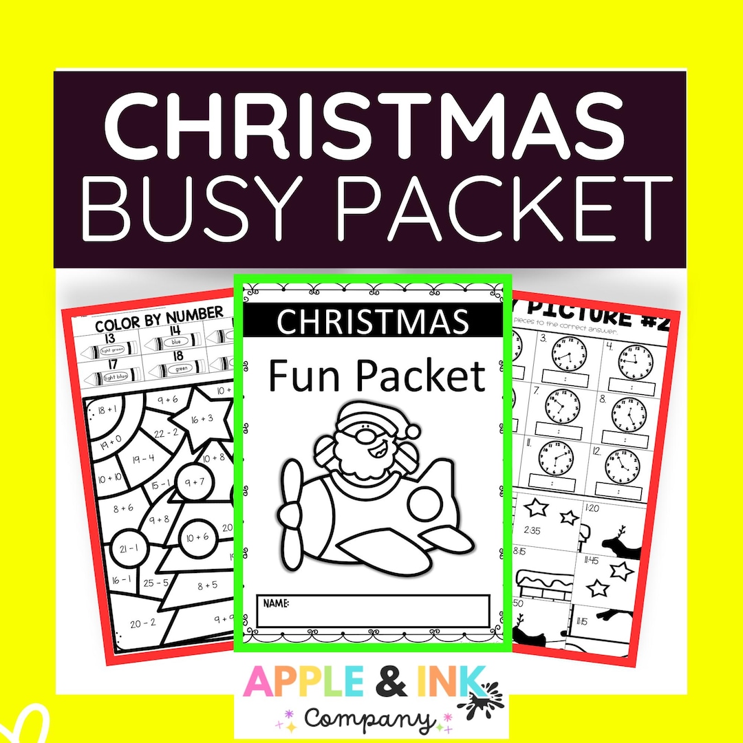 Christmas Fun Packet for Kids | 1st-2nd Grade Worksheets | Math, ELA ...