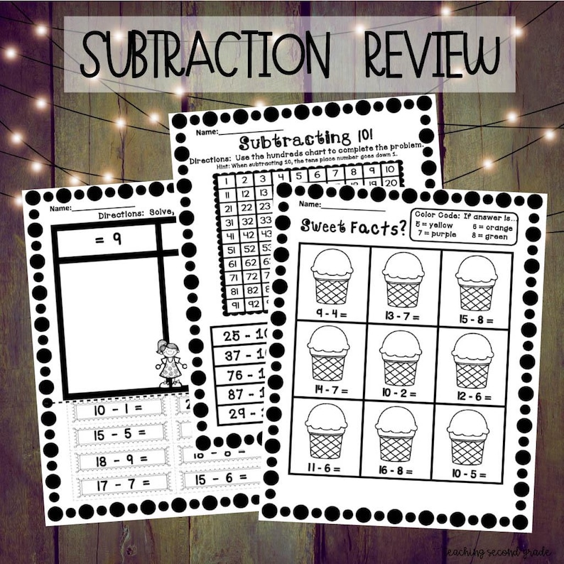 88-page Printable Math Addition and Subtraction Worksheet Bundle 1st ...