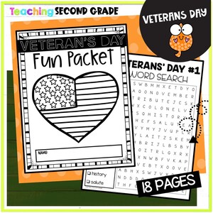 Veterans Day Printables for Kids 1st, 2nd, 3rd Grade or Homeschool Word ...