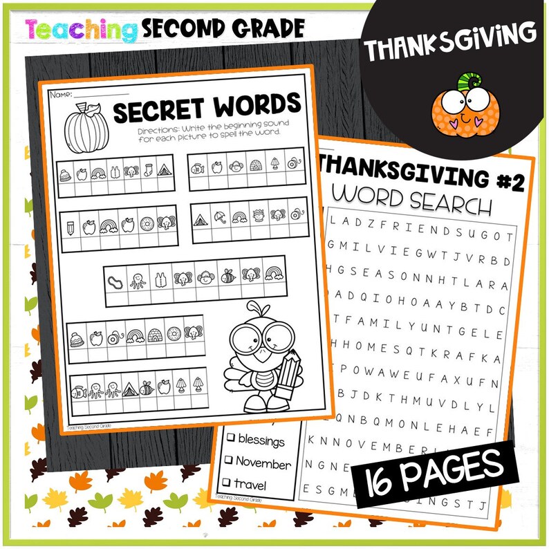 Thanksgiving Activity Packet | 2nd-3rd Grade Math & ELA Activities ...