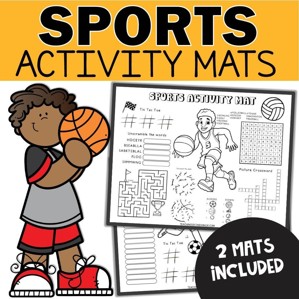 Sports Activity Printable Coloring Placemat Basketball Coloring Sheet ...