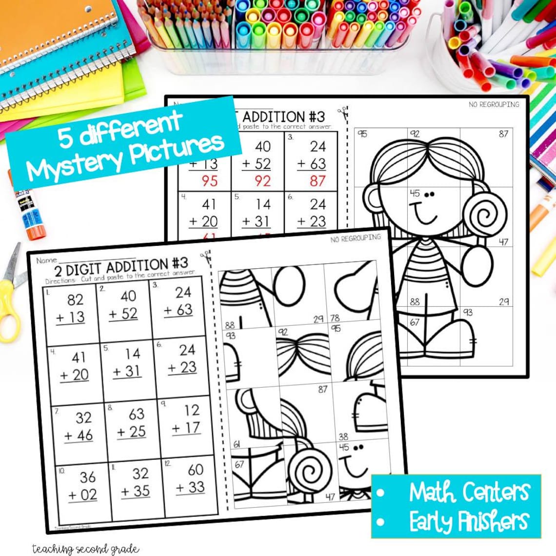 Math Puzzle Coloring Sheet Worksheet Bundle Printable Math Activities ...