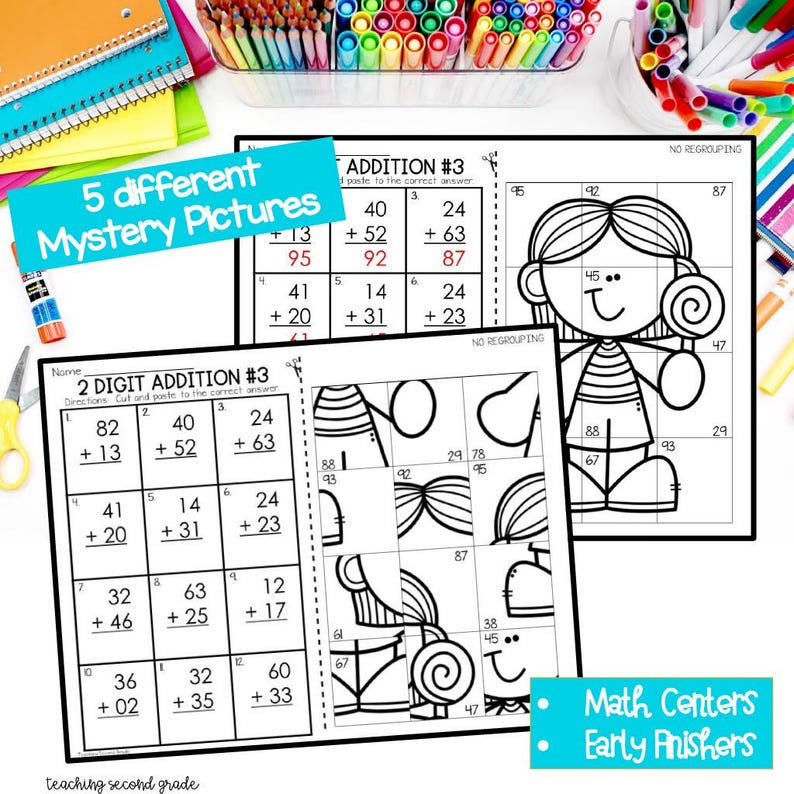 Math Puzzle Coloring Sheet Worksheet Bundle Printable Math Activities ...