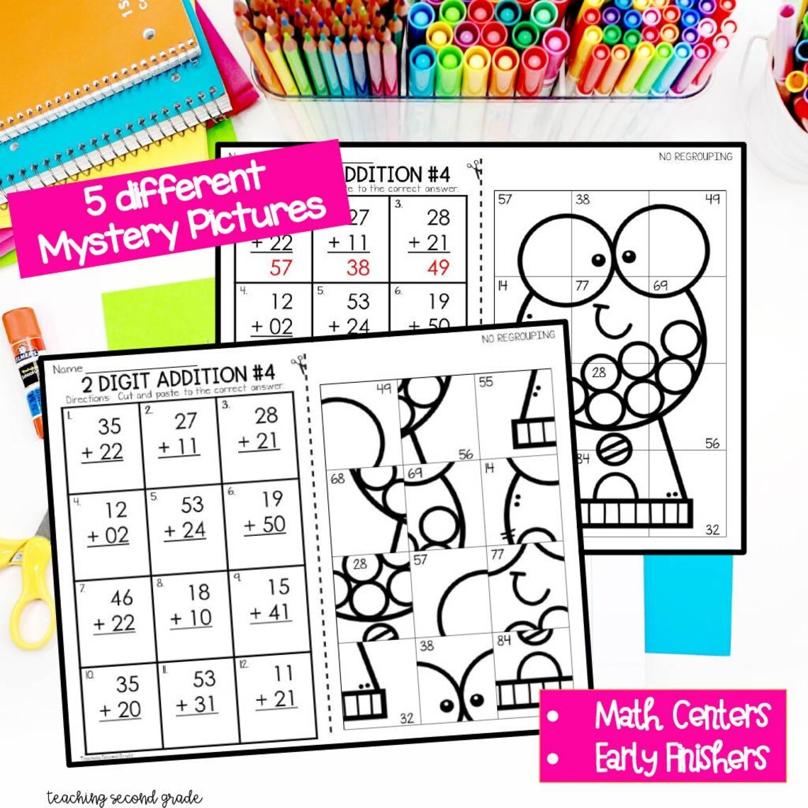 Math Puzzle Coloring Sheet Worksheet Bundle Printable Math Activities ...