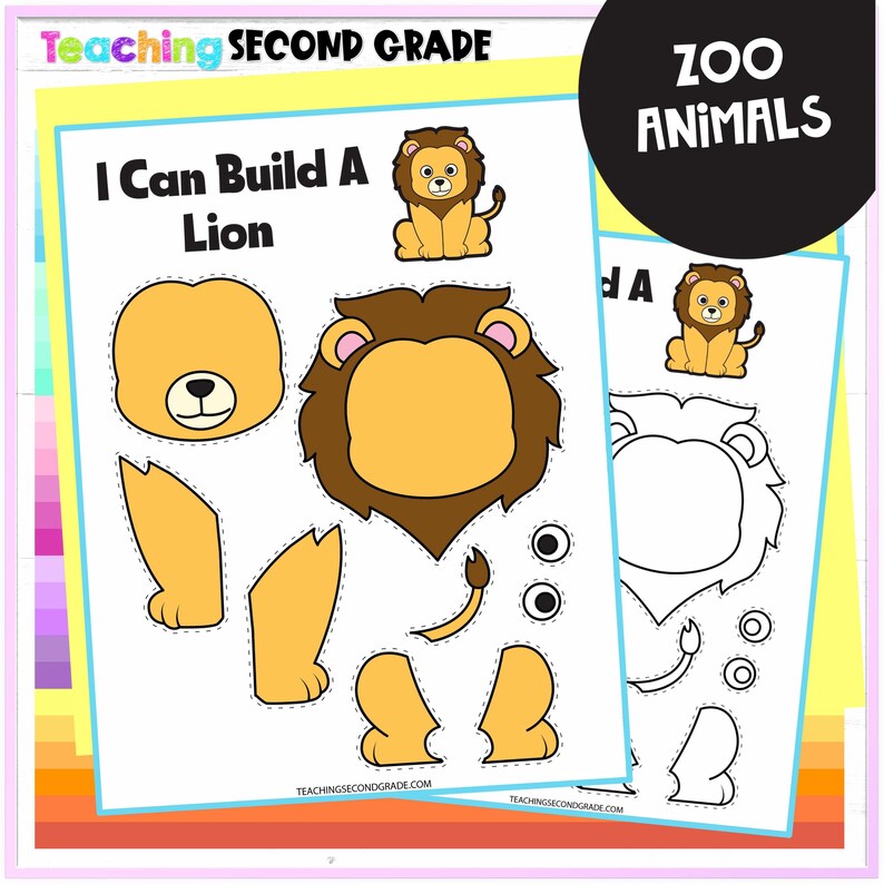 Zoo Animal Printable Crafts Scissor Skills Cutting Paper Animals ...
