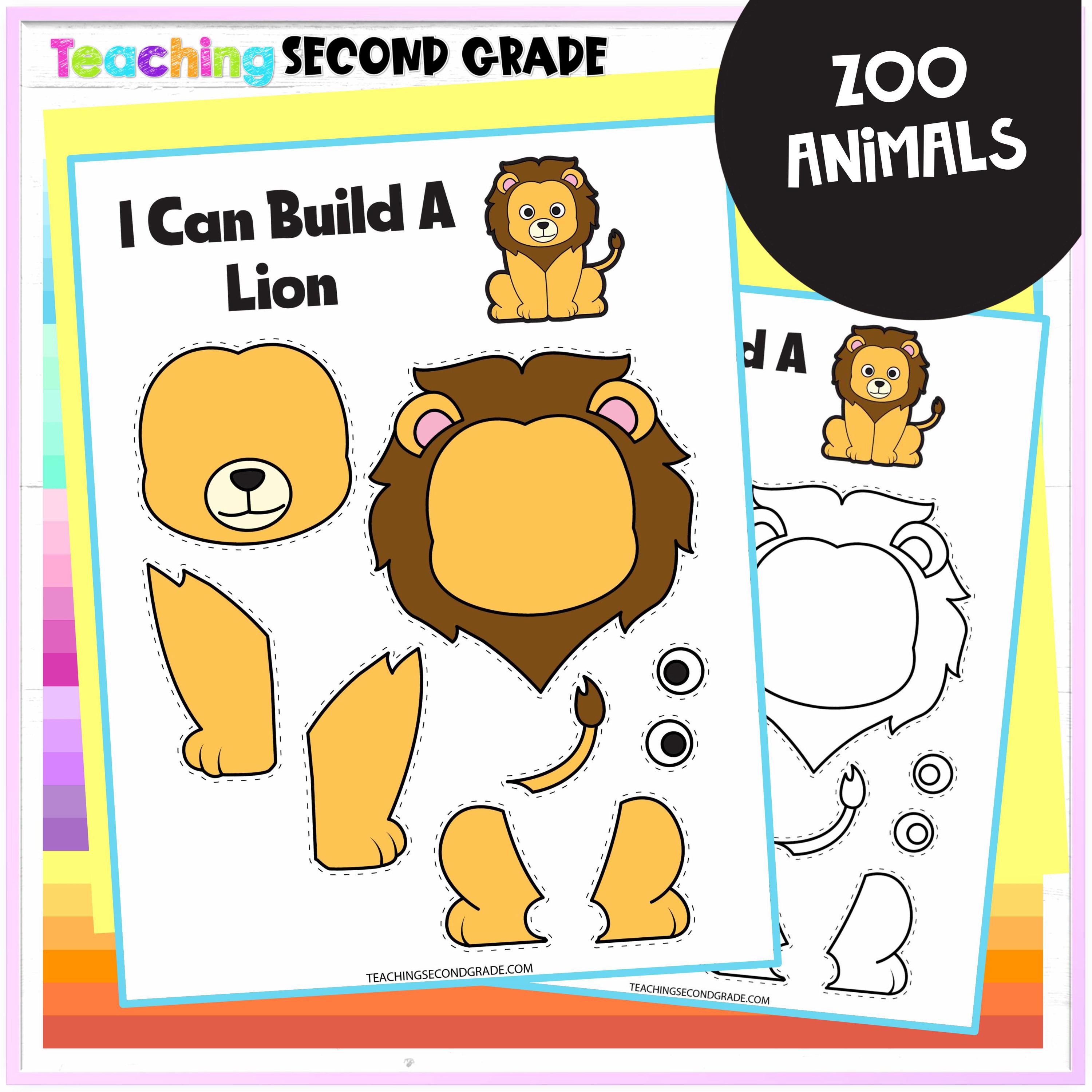 Zoo Animal Printable Crafts Scissor Skills Cutting Paper Animals ...