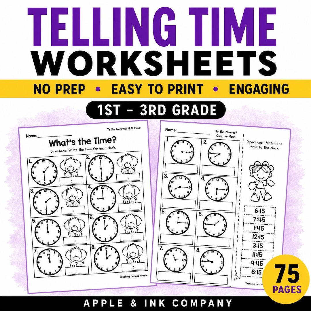 2nd Grade Telling Time Worksheets | Clock Practice & Printable Math ...