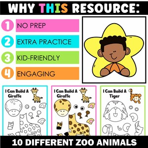 Zoo Animal Printable Crafts Scissor Skills Cutting Paper Animals ...