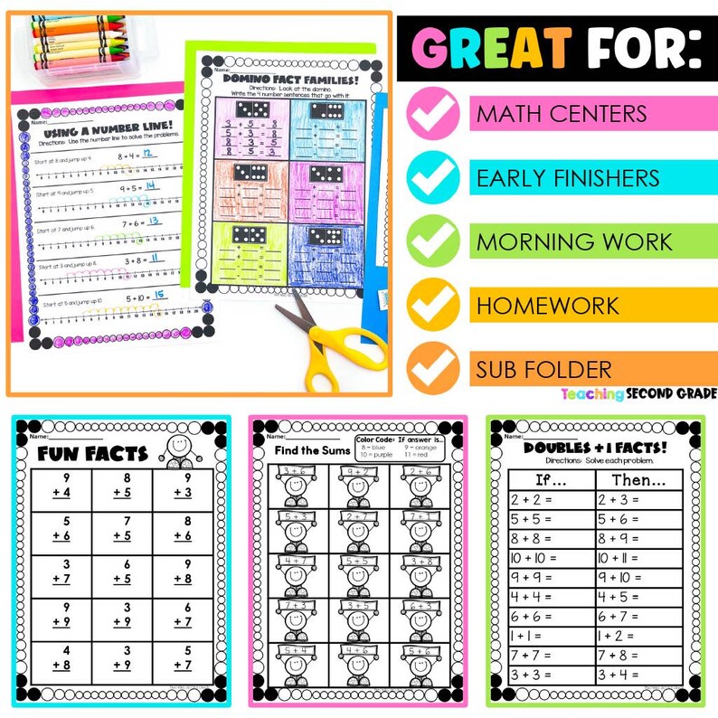 88-page Printable Math Addition and Subtraction Worksheet Bundle 1st ...