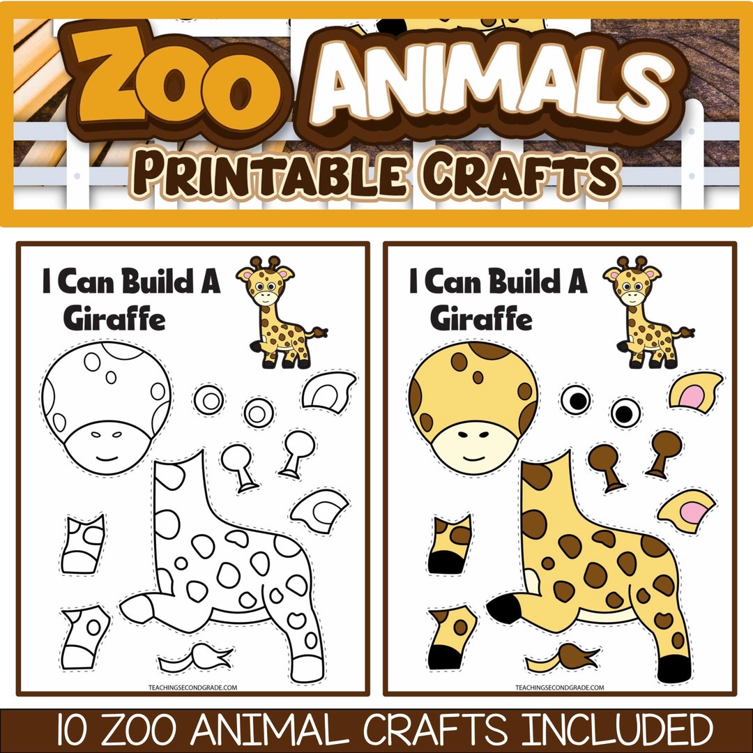 Zoo Animal Printable Crafts Scissor Skills Cutting Paper Animals ...