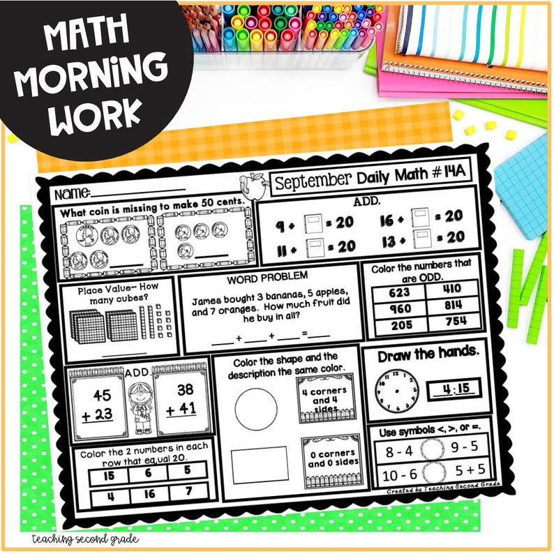 2nd Grade Math Worksheets – Daily Math Practice for Kids, Addition and ...
