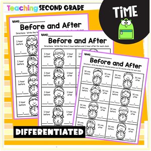 75-page Kids Telling Time Activity Worksheet Bundle 1st 2nd 3rd Grade ...