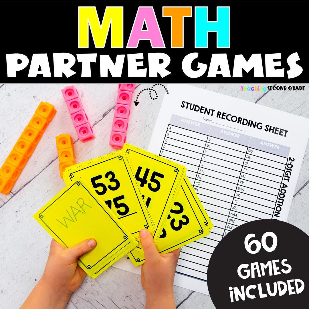 Kids Math Partner Games Activity Bundle Printable Math Games Counting ...