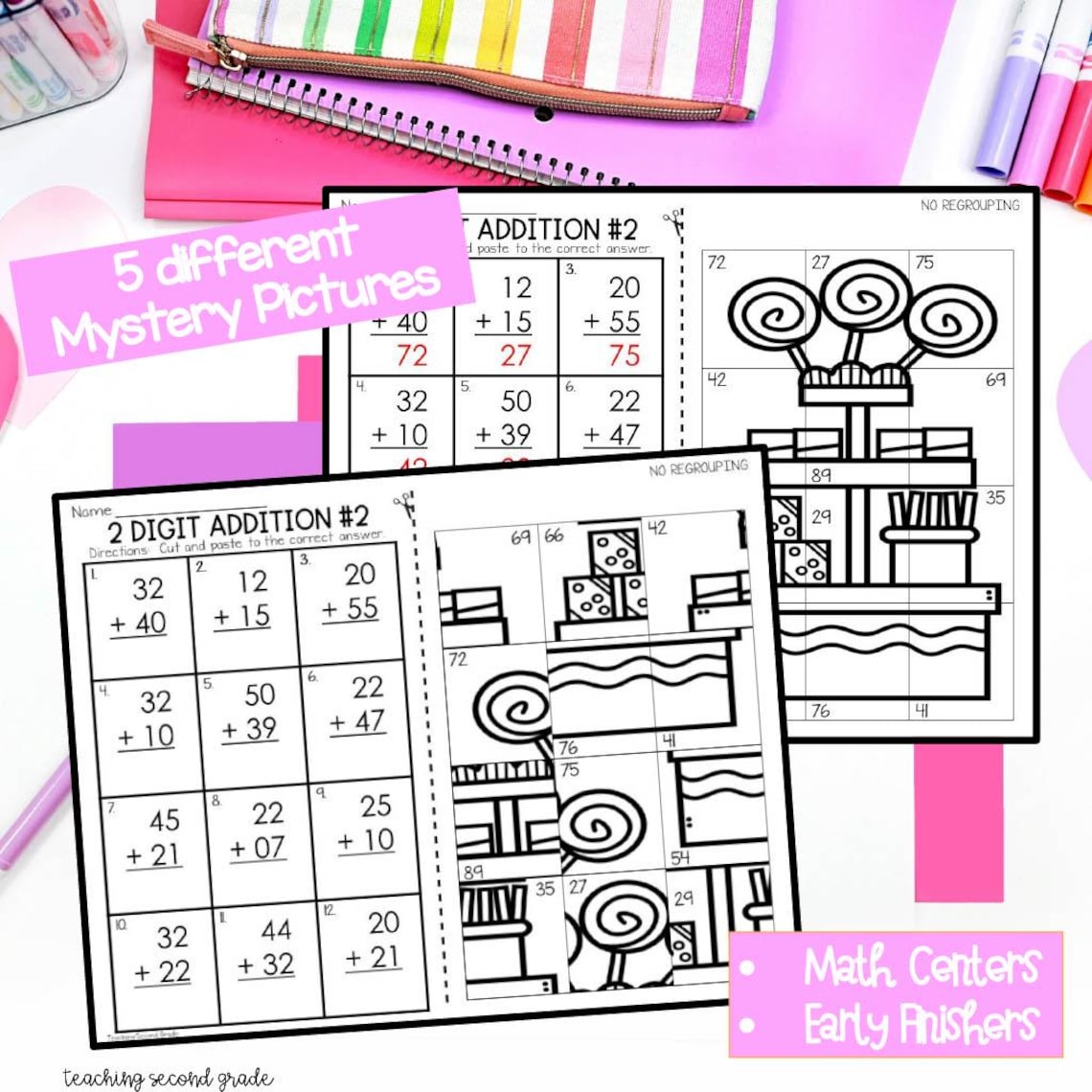 Math Puzzle Coloring Sheet Worksheet Bundle Printable Math Activities ...