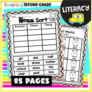75-page Literacy Grammar Practice Worksheet Bundle for 1st 2nd 3rd ...