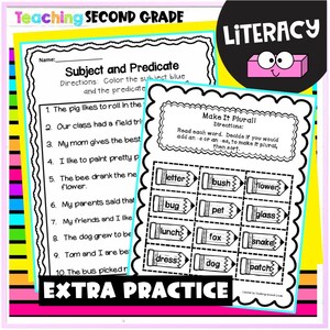 75-page Literacy Grammar Practice Worksheet Bundle for 1st 2nd 3rd ...