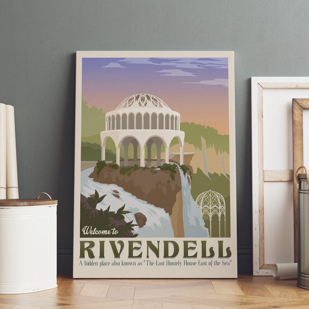 Rivendell Poster, Lord of the Rings Wall Art, Premium Canvas Print ...