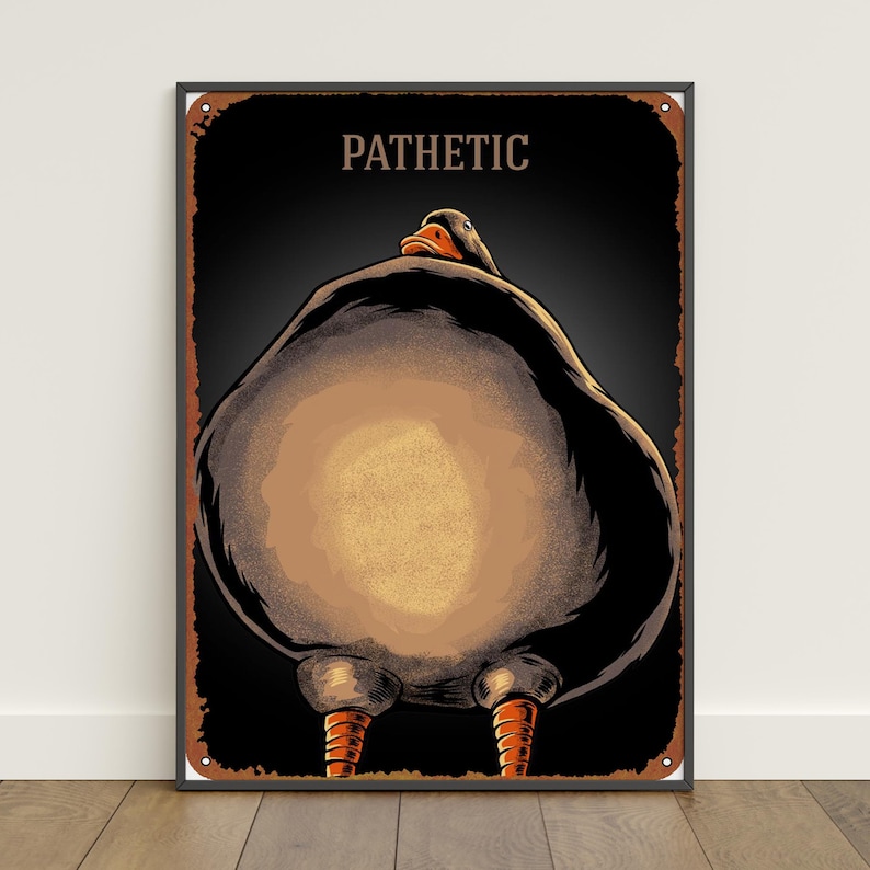 Pathetic Duck Poster | Funny Meme Wall Art | Meme Canvas Print - Etsy