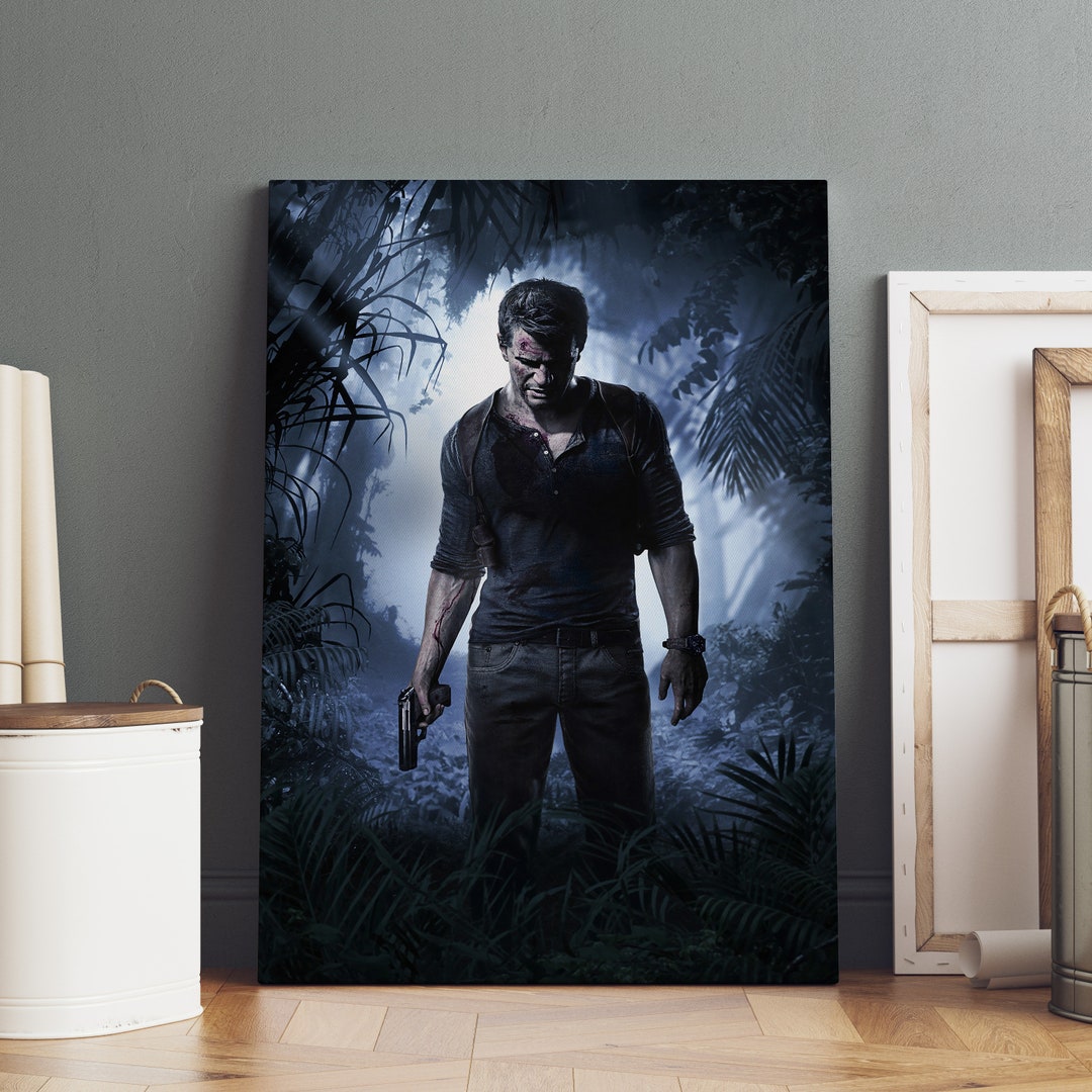 Uncharted Poster, Nathan Drake Wall Art, Premium Canvas Print, Game Fan ...