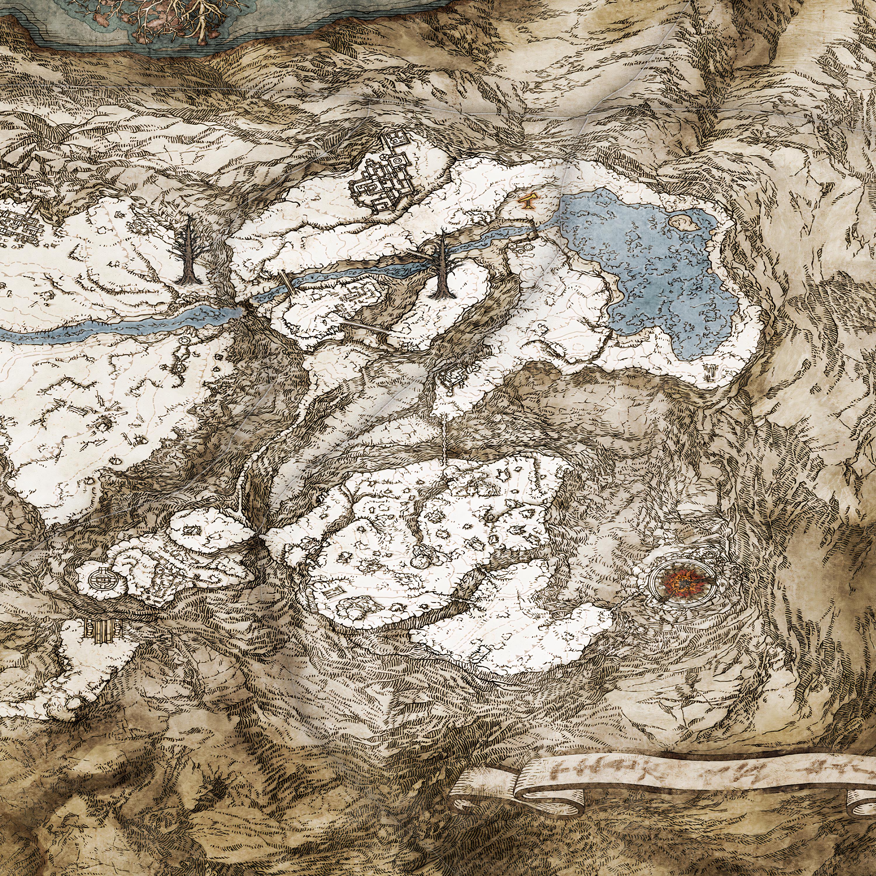 Elden Ring Map Poster | the Lands Between Wall Art | Game Canvas Print ...