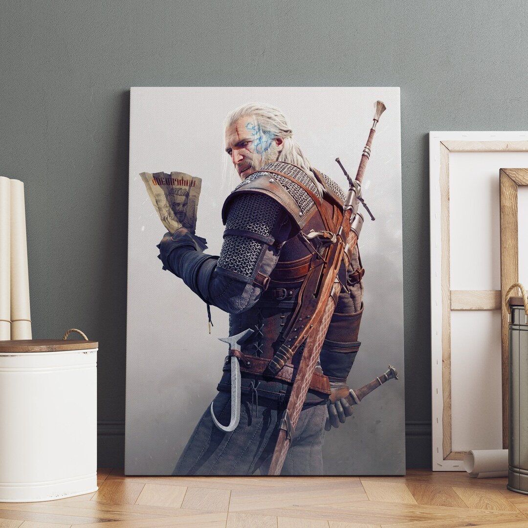 The Witcher 3 Wild Hunt Poster, Geralt of Rivia Wall Art, Rolled Canvas ...